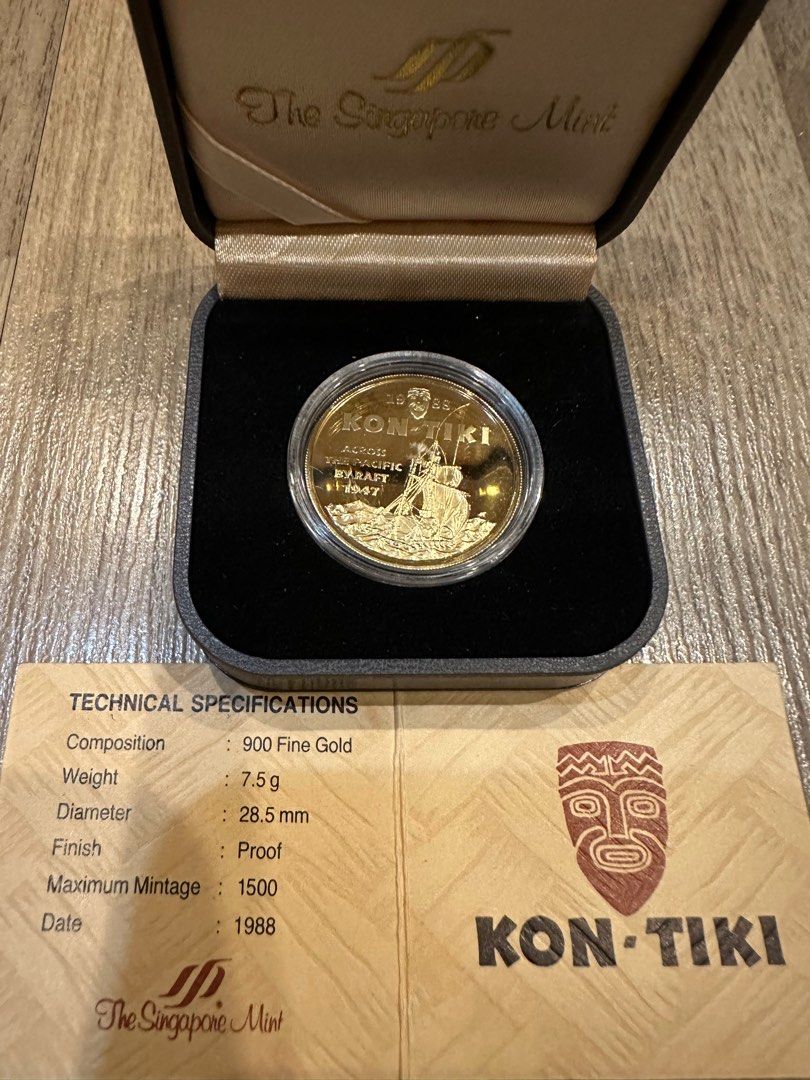 Kon TiKi $100 gold proof coin, Hobbies & Toys, Memorabilia ...
