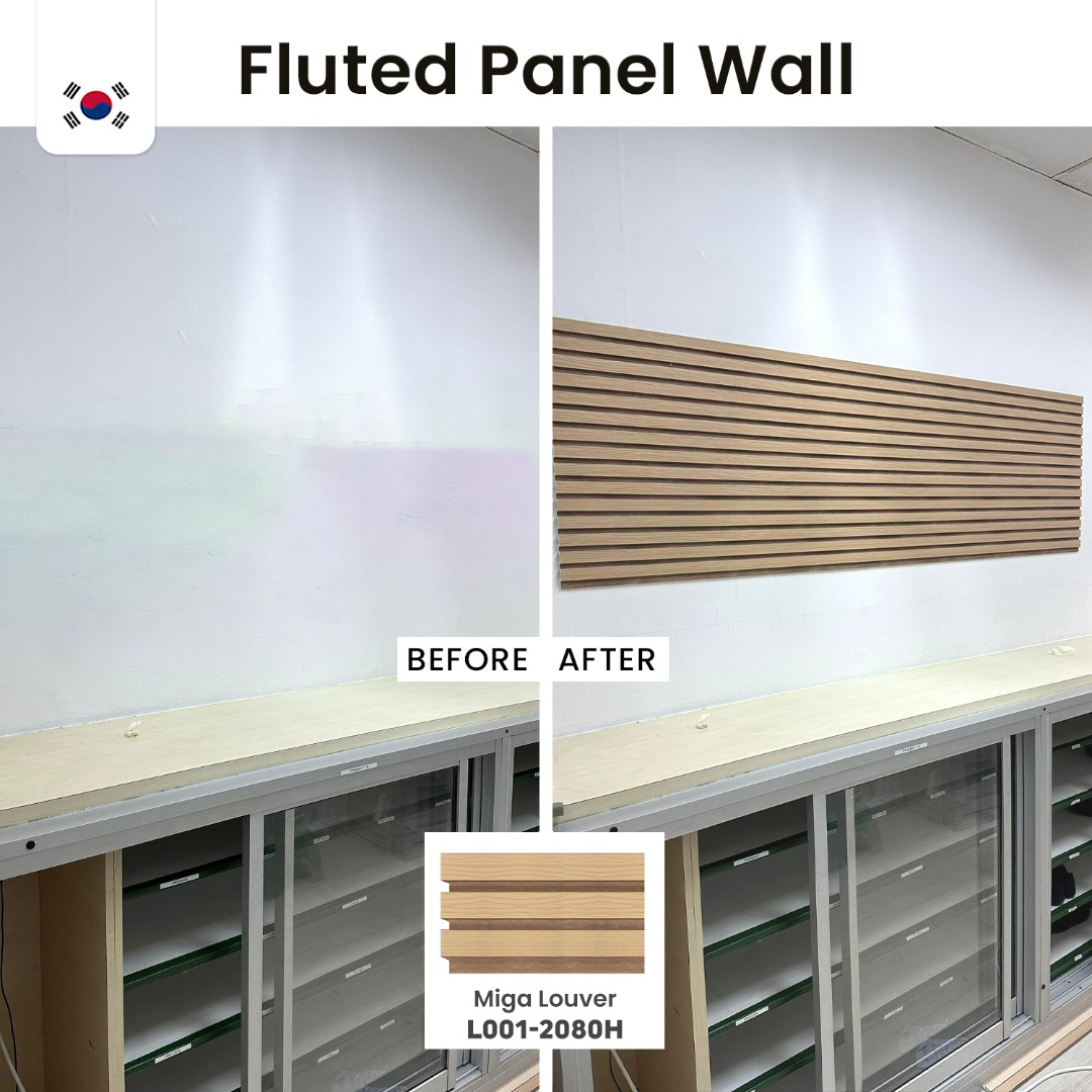 KOREA Living Room Fluted Panel Wall / Korea Molding Panel / Louver ...