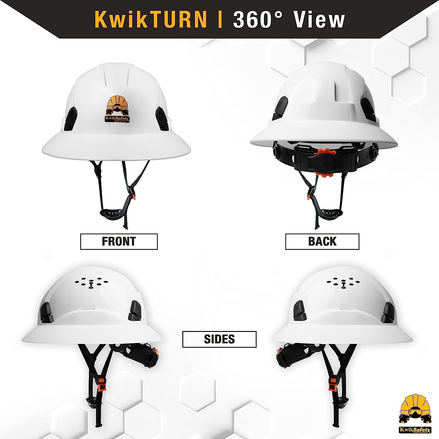 KwikSafety TORTOISE SHELL Hard Hat (16 COOLING VENTS FREE, 45% OFF