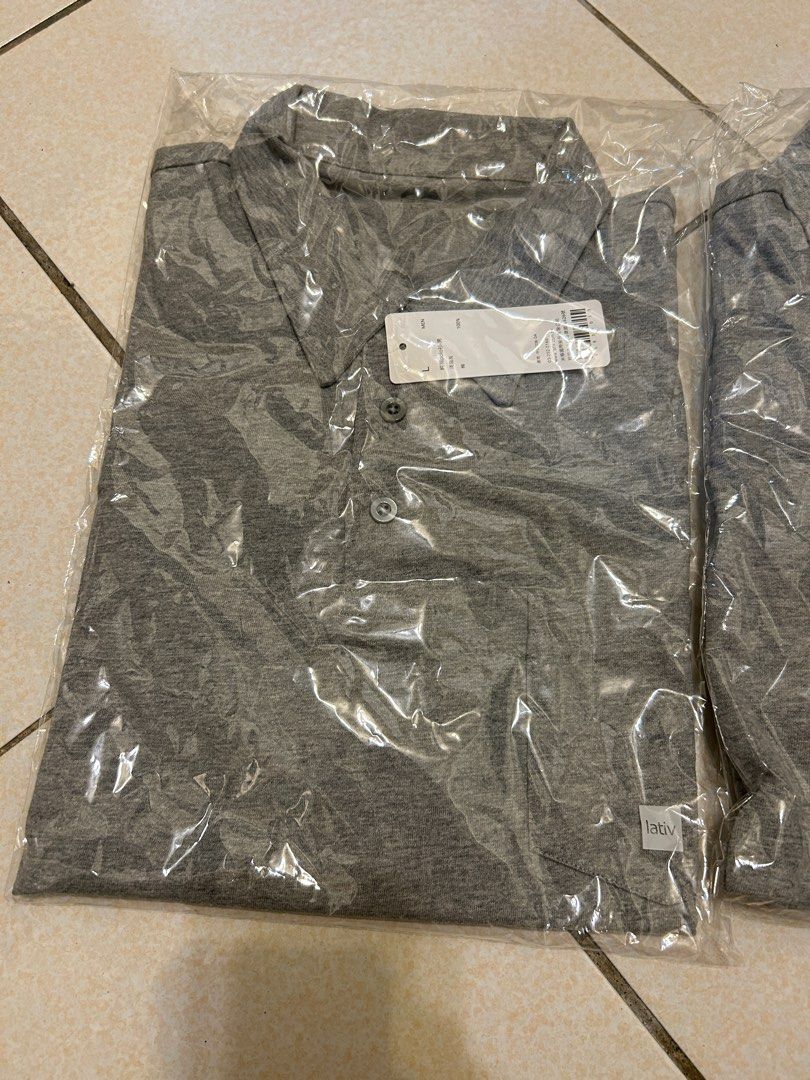 Lativ 灰色polo衫 全新, 他的時尚, 上衣與西裝, T恤、Polo衫在旋轉拍賣
