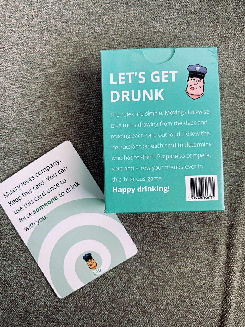 Let’s get drunk card game on Carousell