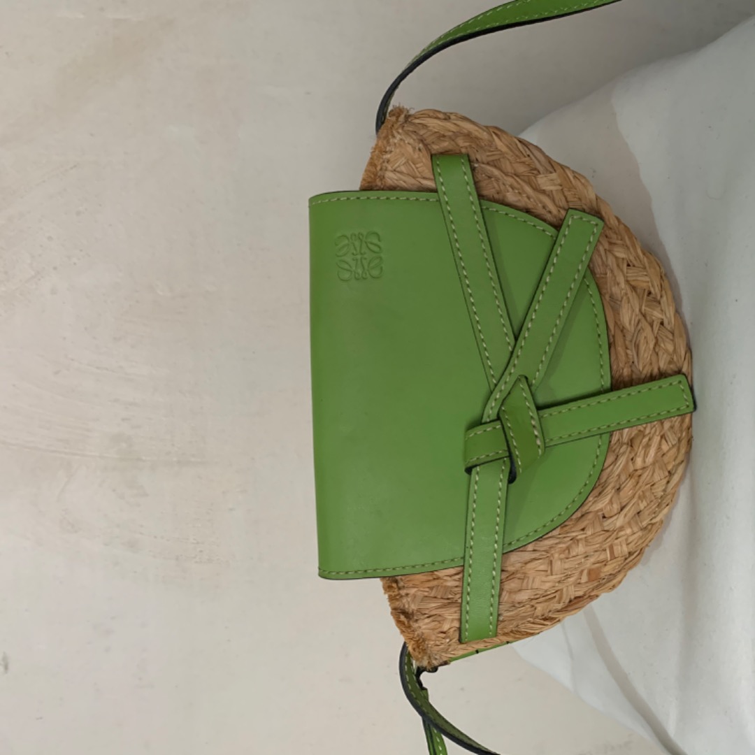 Loewe gate small with raffia, Luxury, Bags & Wallets on Carousell