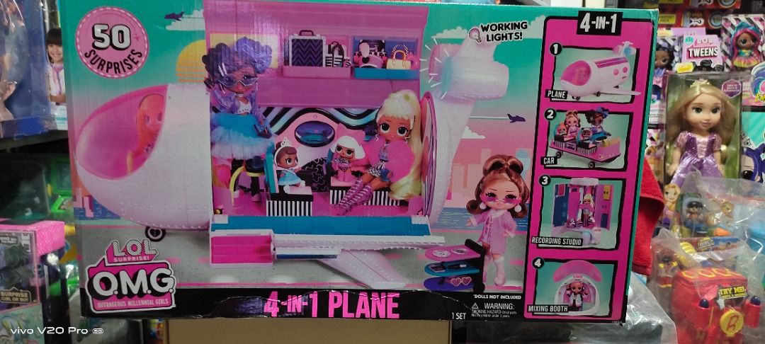 LOL Surprise OMG Remix 4-in-1 Plane Playset With Music Recording Studio ...