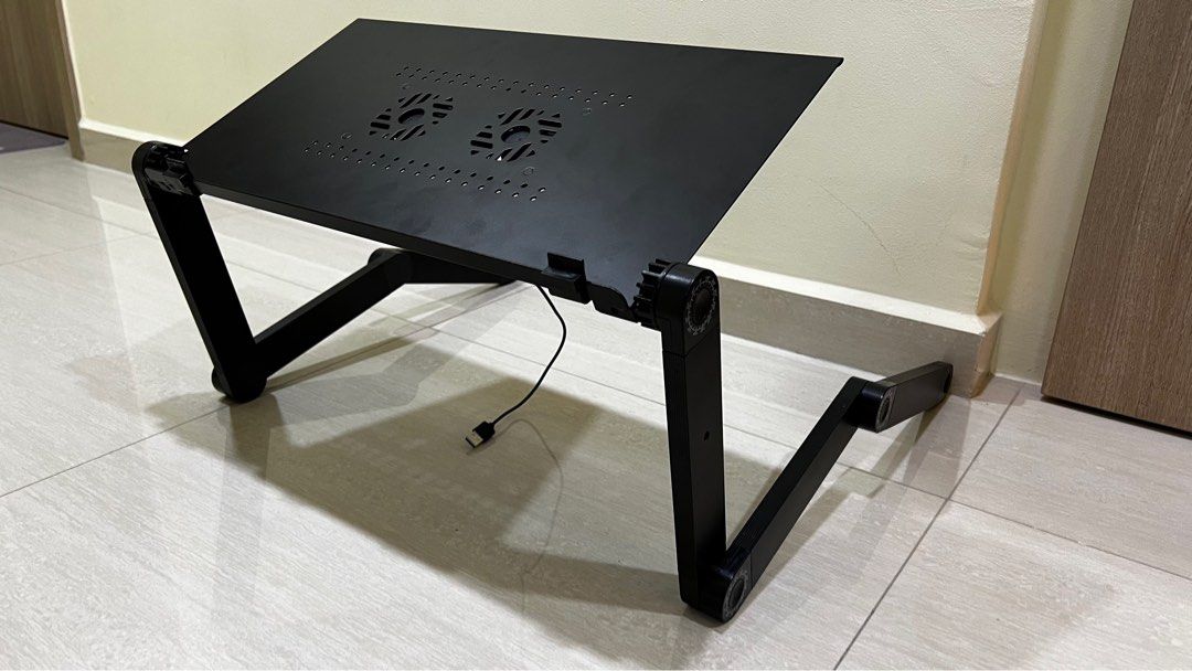 Metal Laptop Table With Fan And Adjustable Legs, Computers & Tech ...