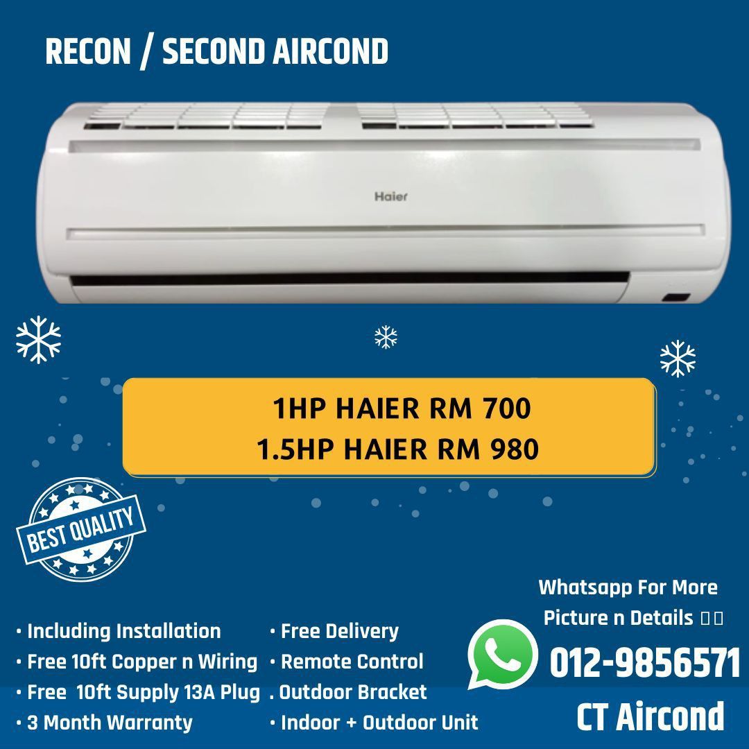 Midea / Haier 1hp Aircond FF0121, TV & Home Appliances, Air Conditioners & Heating on Carousell