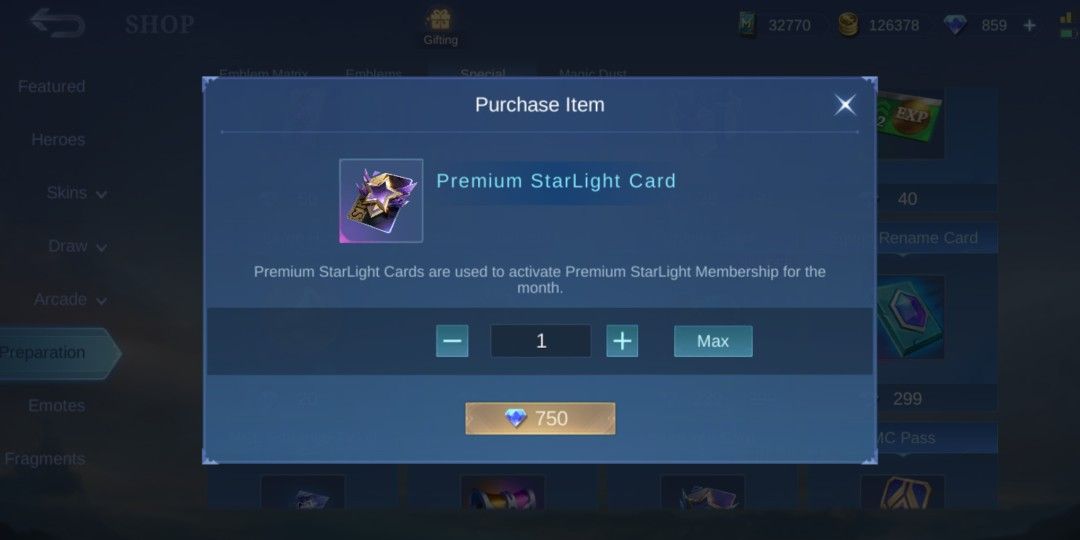 Mobile Legends Starlight Card, Video Gaming, Gaming Accessories, In ...