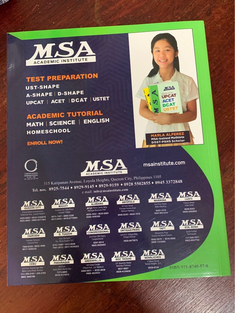 MSA College Admission Test Reviewer 2022 Edition, Hobbies & Toys, Books ...