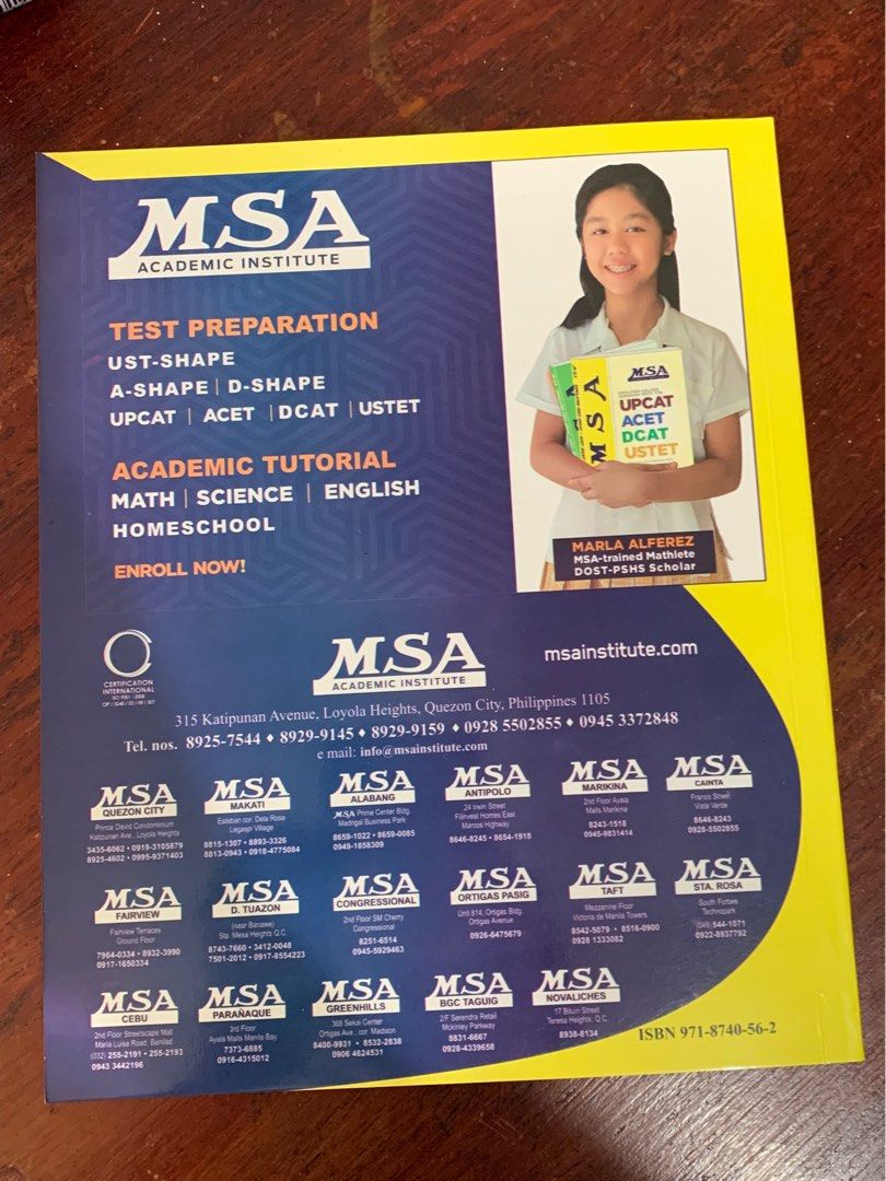 MSA College Admission Test Reviewer 2022 Edition, Hobbies & Toys, Books ...