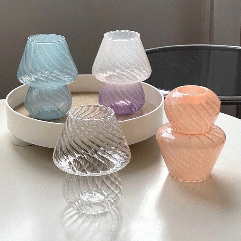 Mushroom Glass Vase Display, Furniture & Home Living, Home Decor, Vases ...