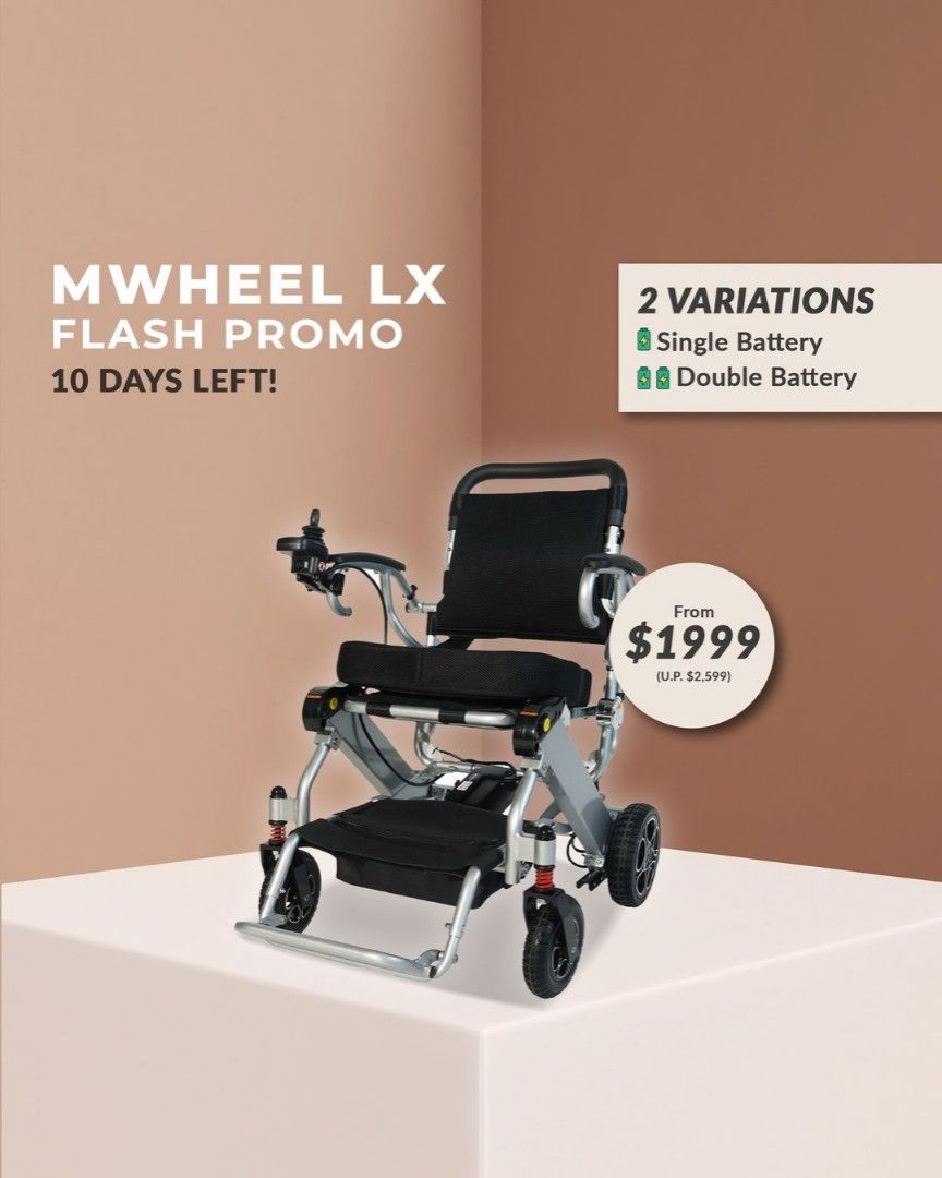 MWHEEL LX Motorised Electric Wheelchair 2 reviews, Health & Nutrition ...