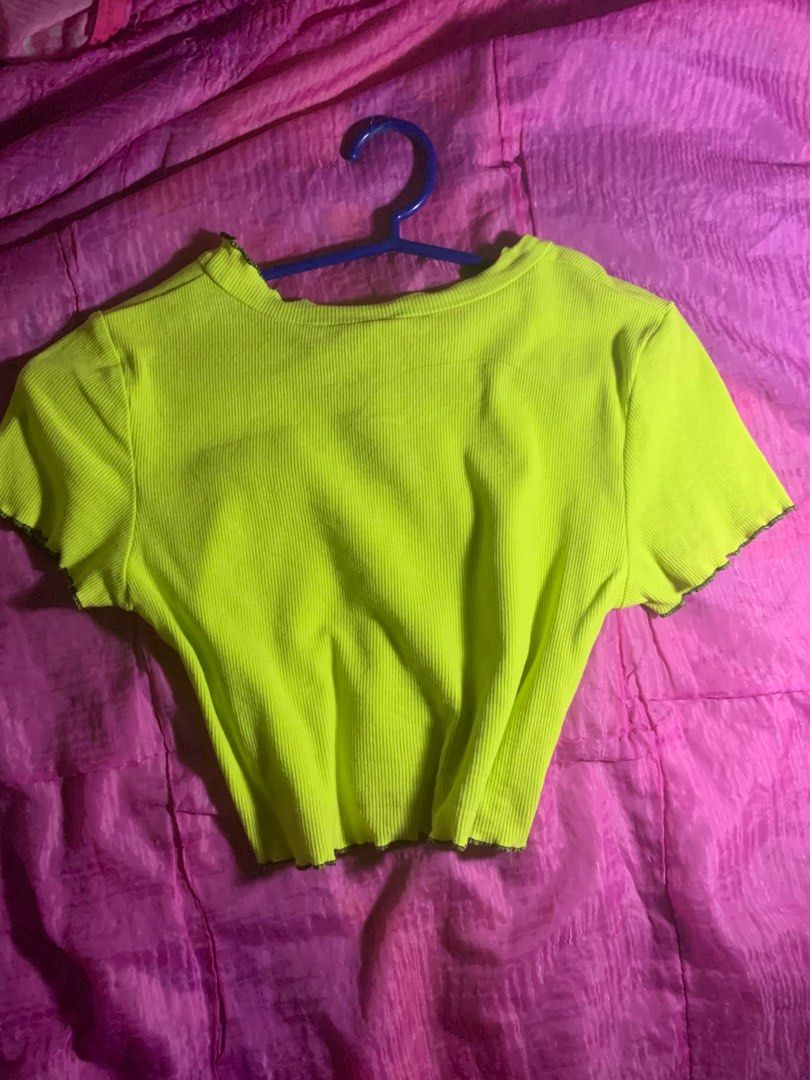 Neon crop top on Carousell