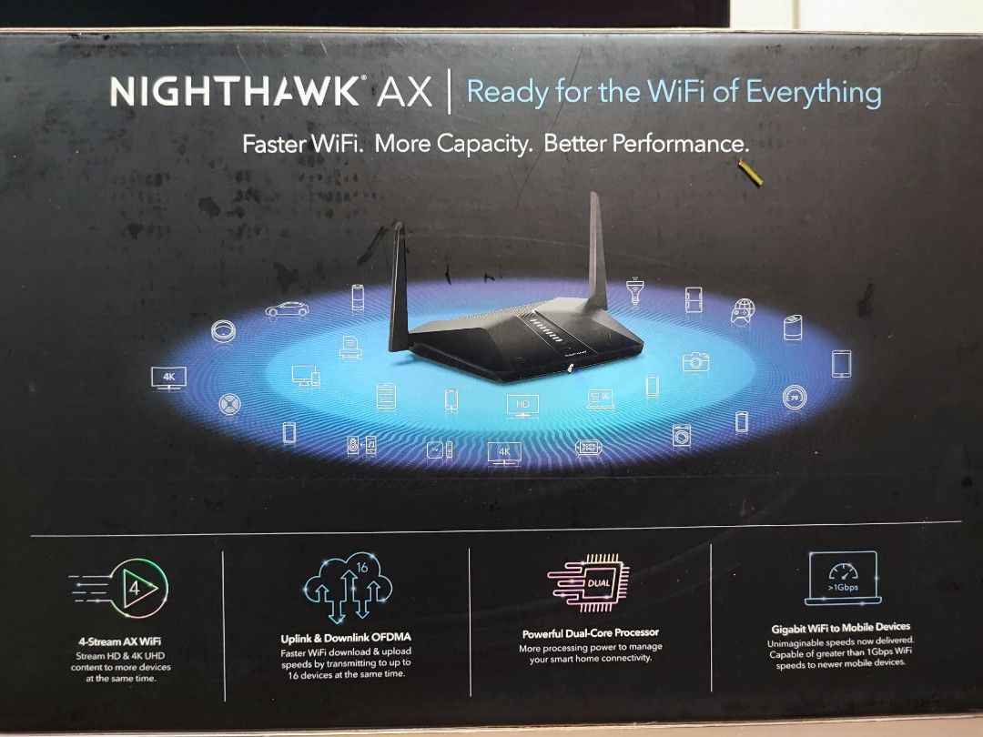 Nighthawk AX4 AX3000 WiFi 6 Router (RAX40), Computers & Tech, Parts ...