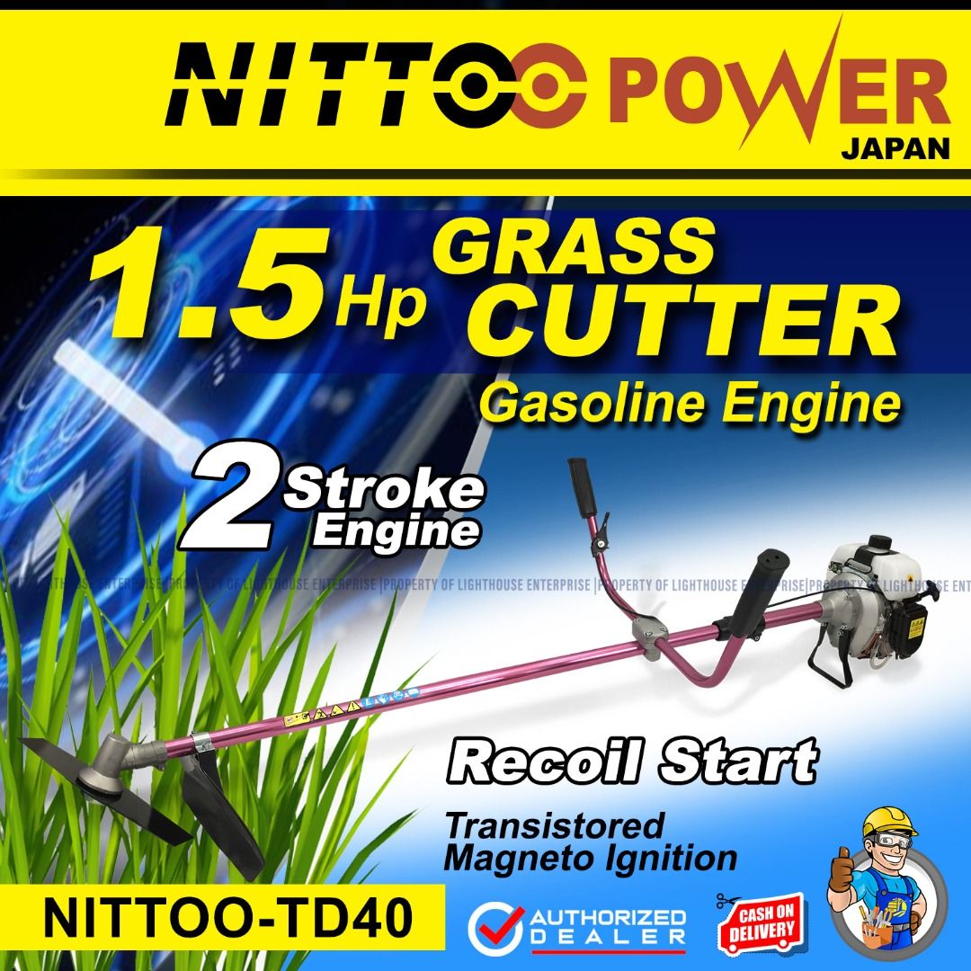 NITTOO Japan 1.5Hp 2-Stroke TD40 Gasoline Grasscutter / Brush Cutter / Grass Trimmer (NITTOO ...