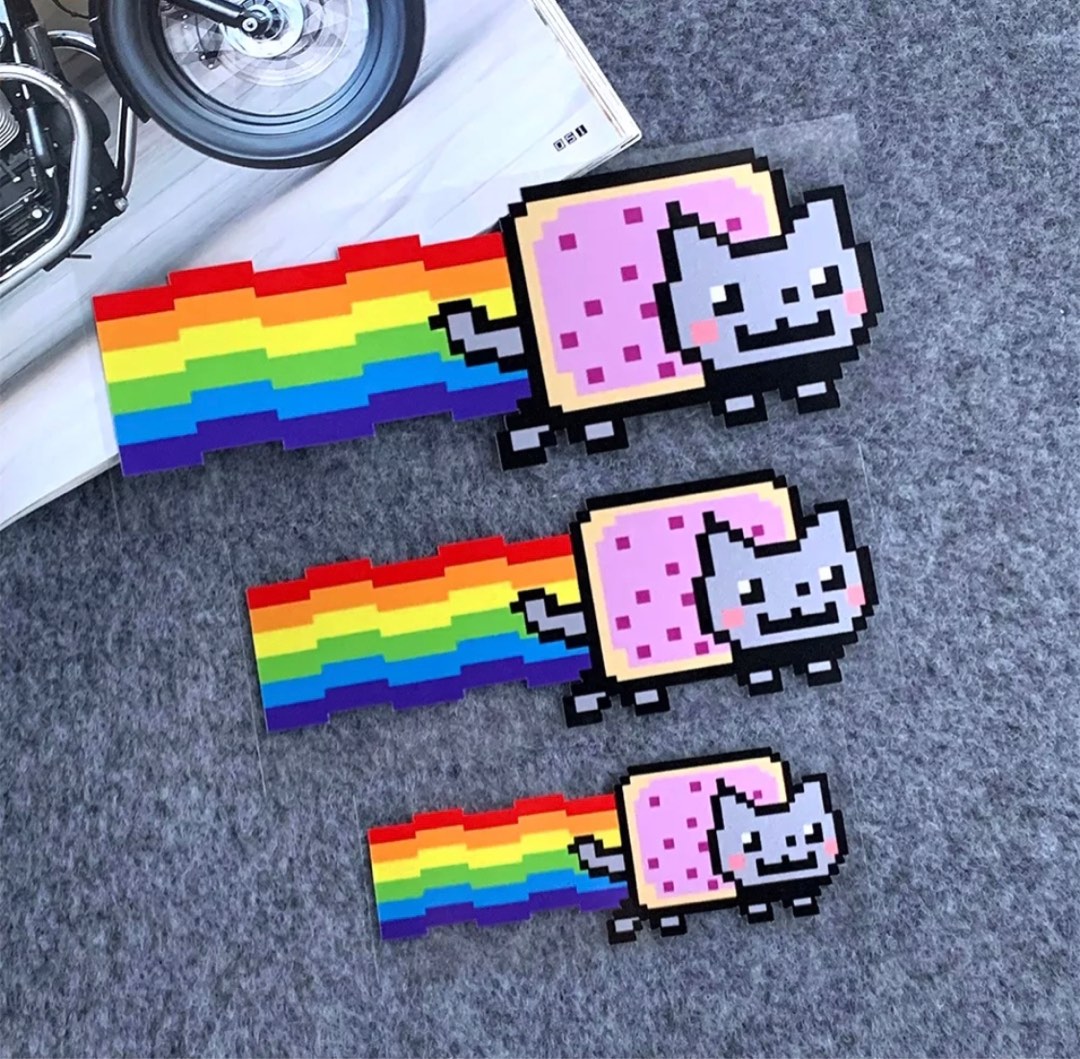 Nyan Cat Rainbow Sticker LGBT Gay Rainbow, Hobbies & Toys, Stationery ...