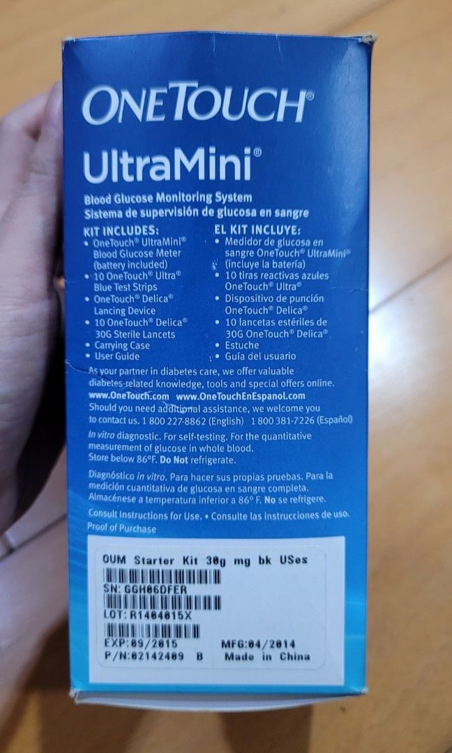 OneTouch UltraMini Blood Glucose Monitoring System, Health & Nutrition ...