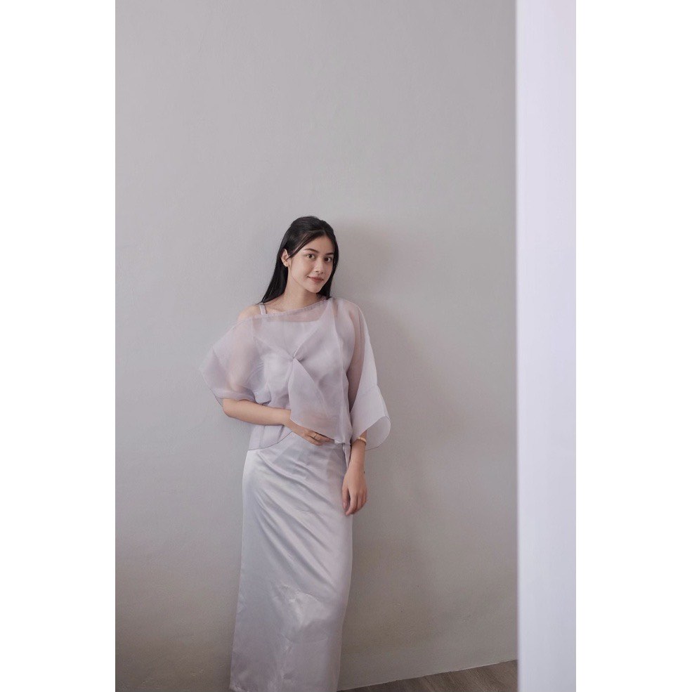 Organza Set Baju Kurung Baju Raya Dinner Dress, Women's Fashion ...