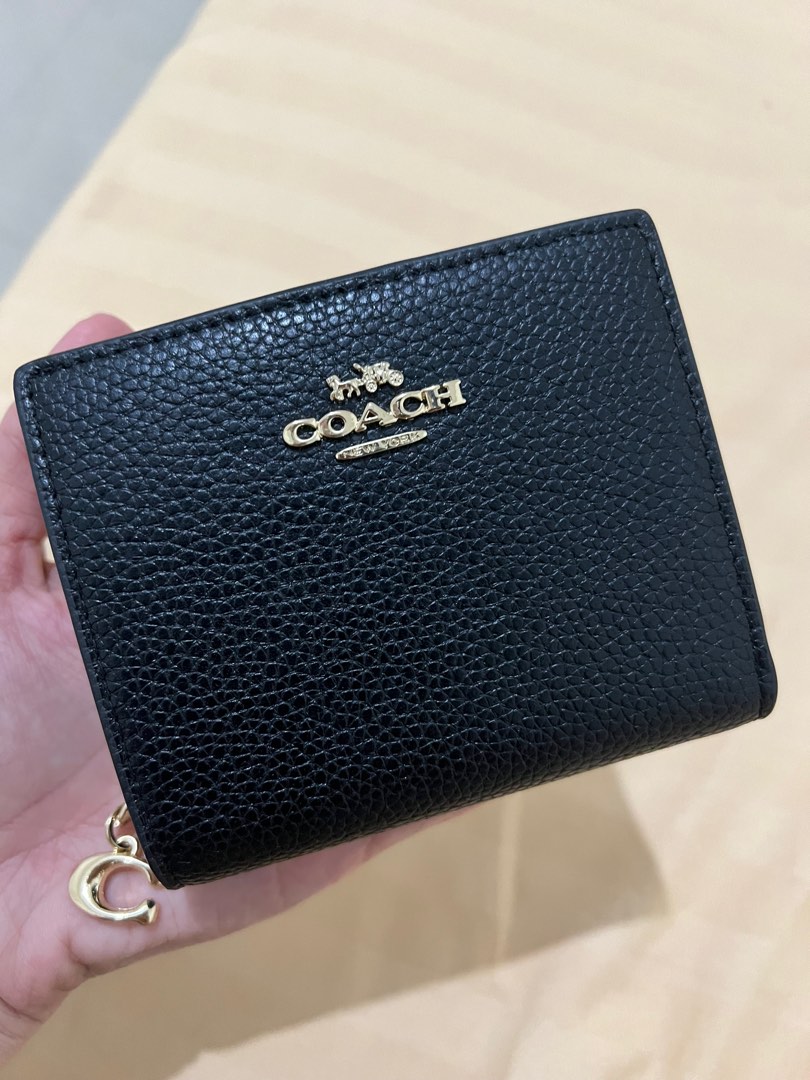 Original Coach Small Snap Wallet Coin Purse Black, Women's Fashion ...