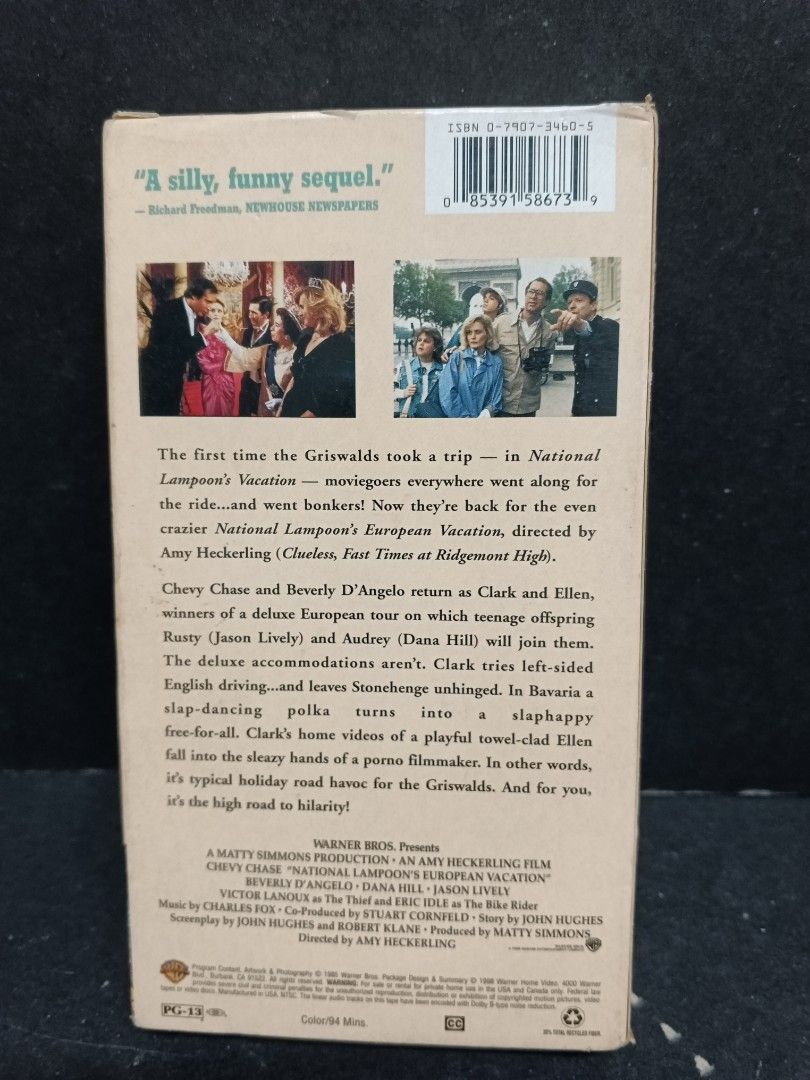 Original VHS Tape: European Vacation - Chevy Chase - Movie Film ...