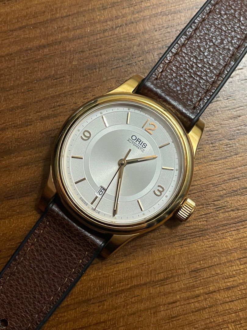 Oris Classic Date 01 Gold Watch , Luxury, Watches on Carousell