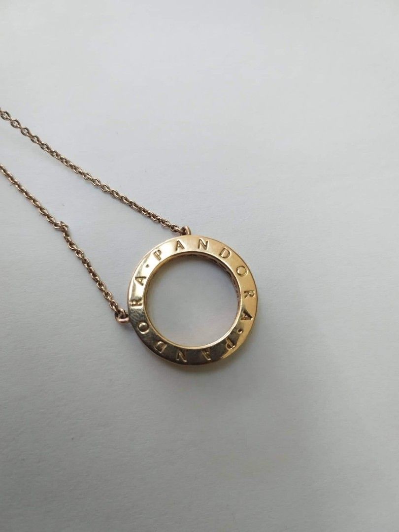 Pandora Logo Circle Collier Necklace, Women's Fashion, Jewelry ...