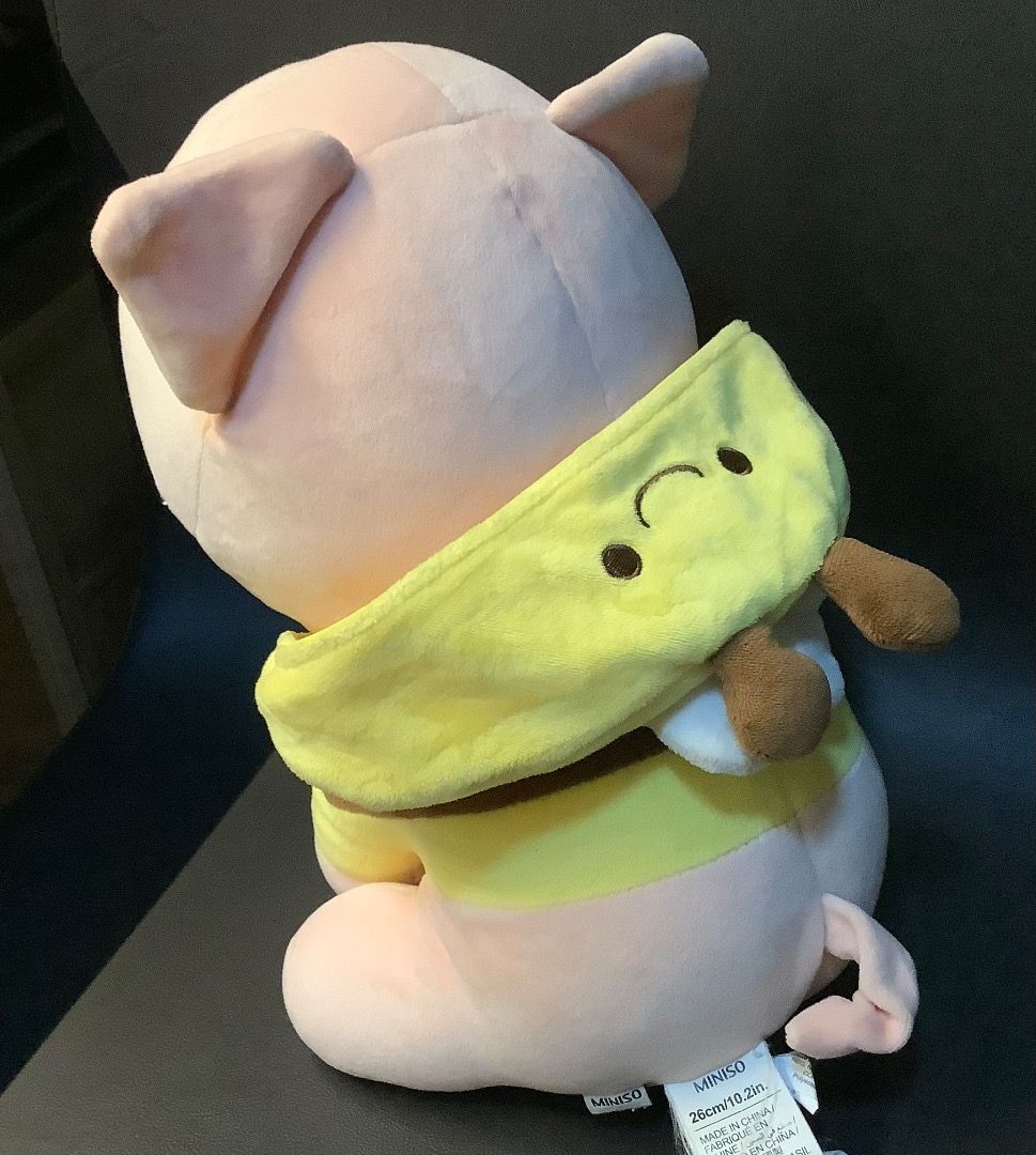 miniso pig with hoodie plush toy, Hobbies & Toys, Toys & Games on Carousell