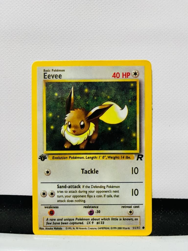 Pokemon Card 初代 1st Edition Eevee 55/82 伊貝, 興趣及遊戲, 收藏品及紀念品, 古董收藏 ...