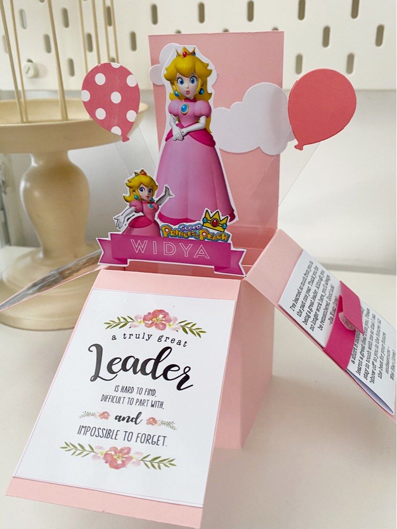 Princess peach farewell leader interactive pop up card, Hobbies & Toys ...