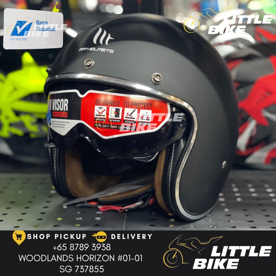 PSB APPROVED MT helmets Le mans 2 SV Matt black motorcycle lemans cafe ...