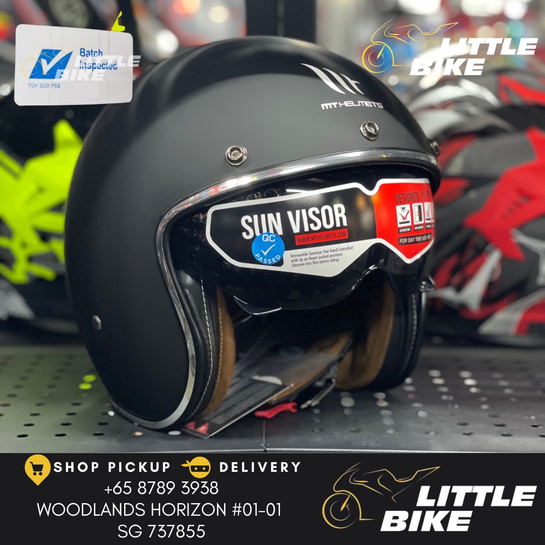 PSB APPROVED MT helmets Le mans 2 SV Matt black motorcycle lemans cafe ...