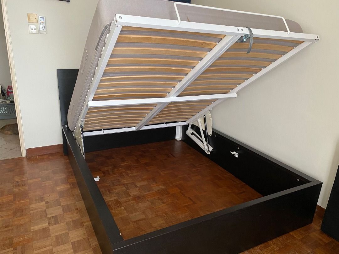 Queen size: IKEA MALM Ottoman Storage Bed with Sultan mattress, Furniture & Home Living ...