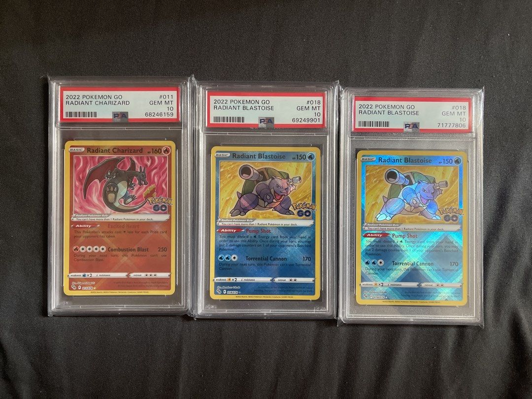 Radiant Charizard, Radiant Blastoise PSA 10, Hobbies & Toys, Toys ...