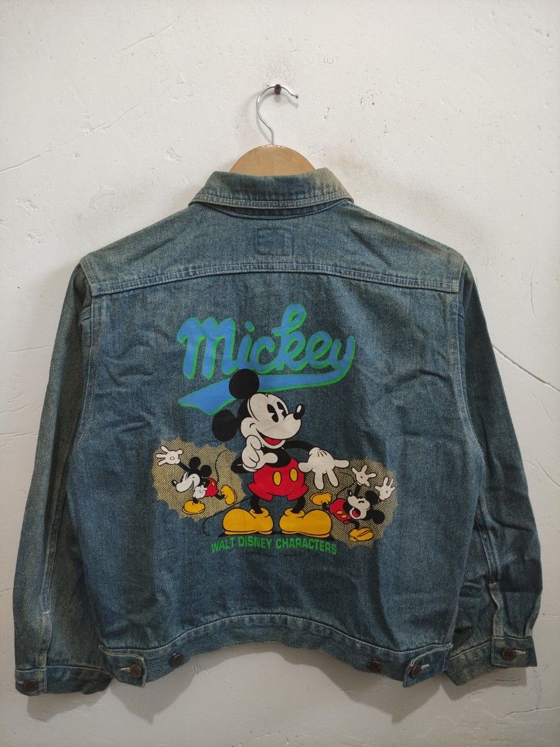 Rare Disney Mickey Mouse Denim Jacket, Women's Fashion, Coats, Jackets ...