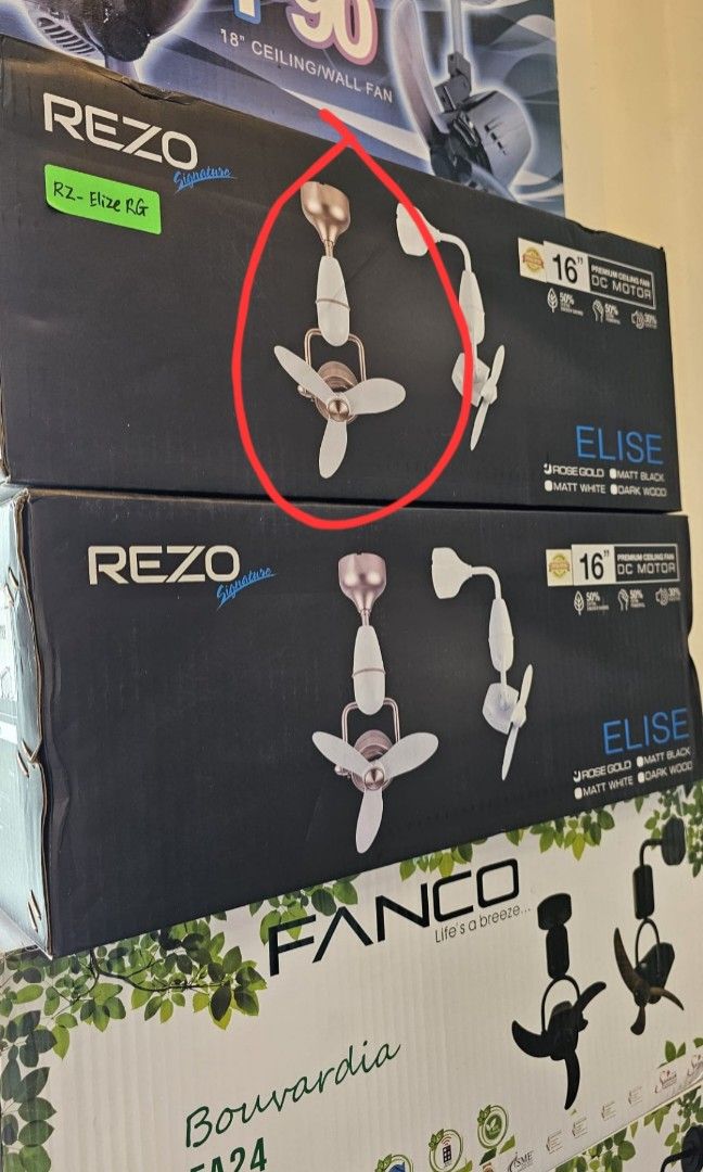 Rezo 16" Elise Rose Gold Corner Fan, Furniture & Home Living, Lighting ...