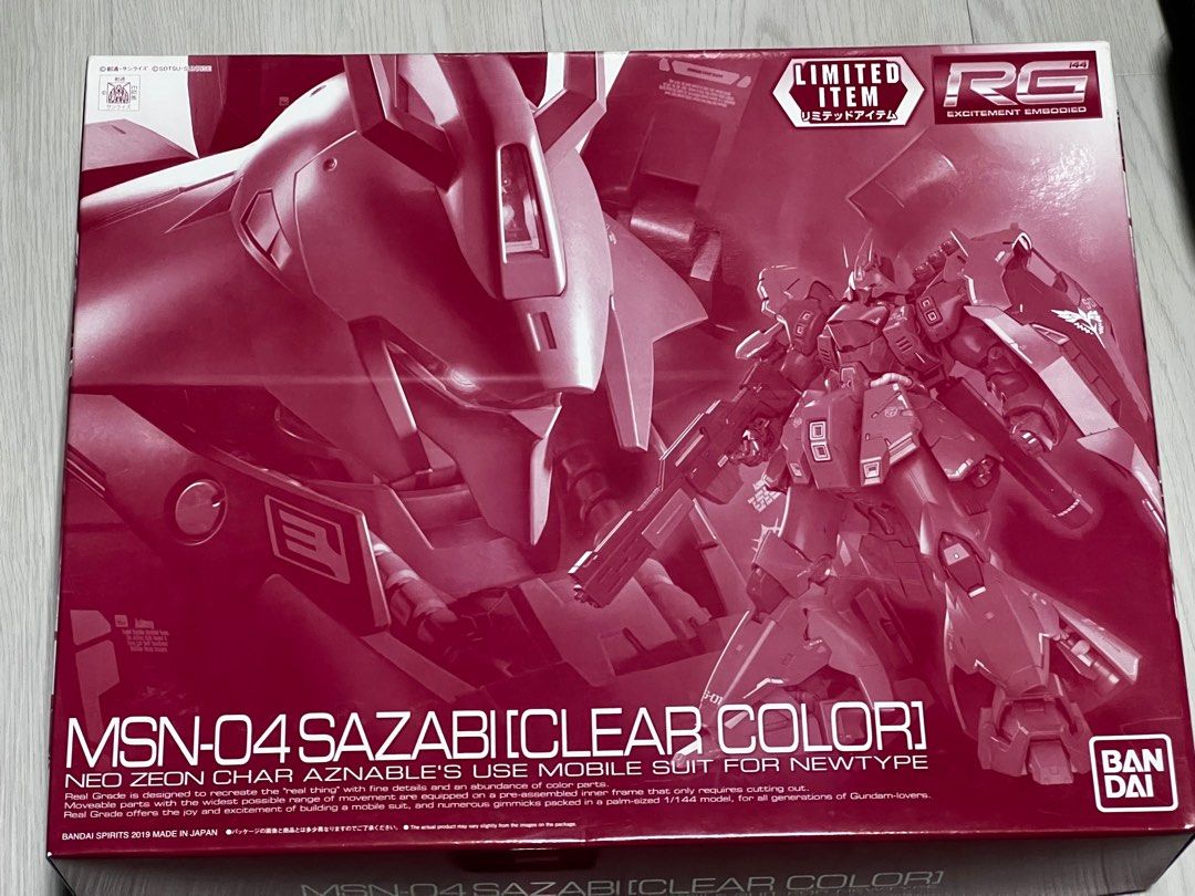 RG 1/144 Bandai Sazabi (Clear color Expo limited), Hobbies & Toys, Toys ...