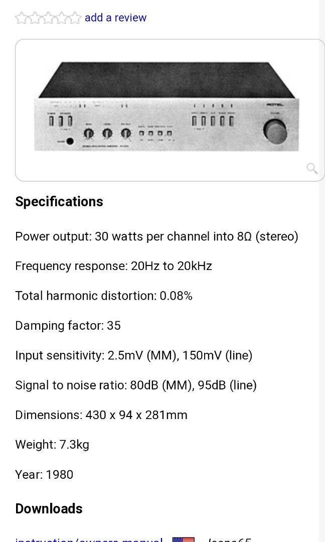 ROTEL RA 500, Audio, Soundbars, Speakers & Amplifiers on Carousell
