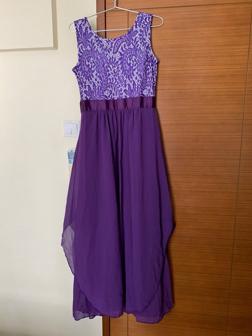 Royal Purple Long Gown, Women's Fashion, Dresses & Sets, Evening ...