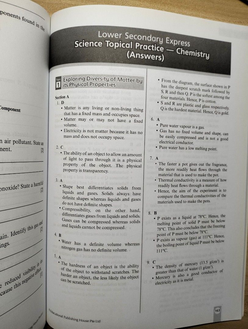Lower Secondary Express Science Topical Practice Chemistry(Based on ...