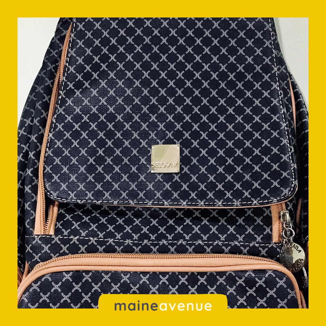 Secosana Black Snap Backpack, Women's Fashion, Bags & Wallets ...