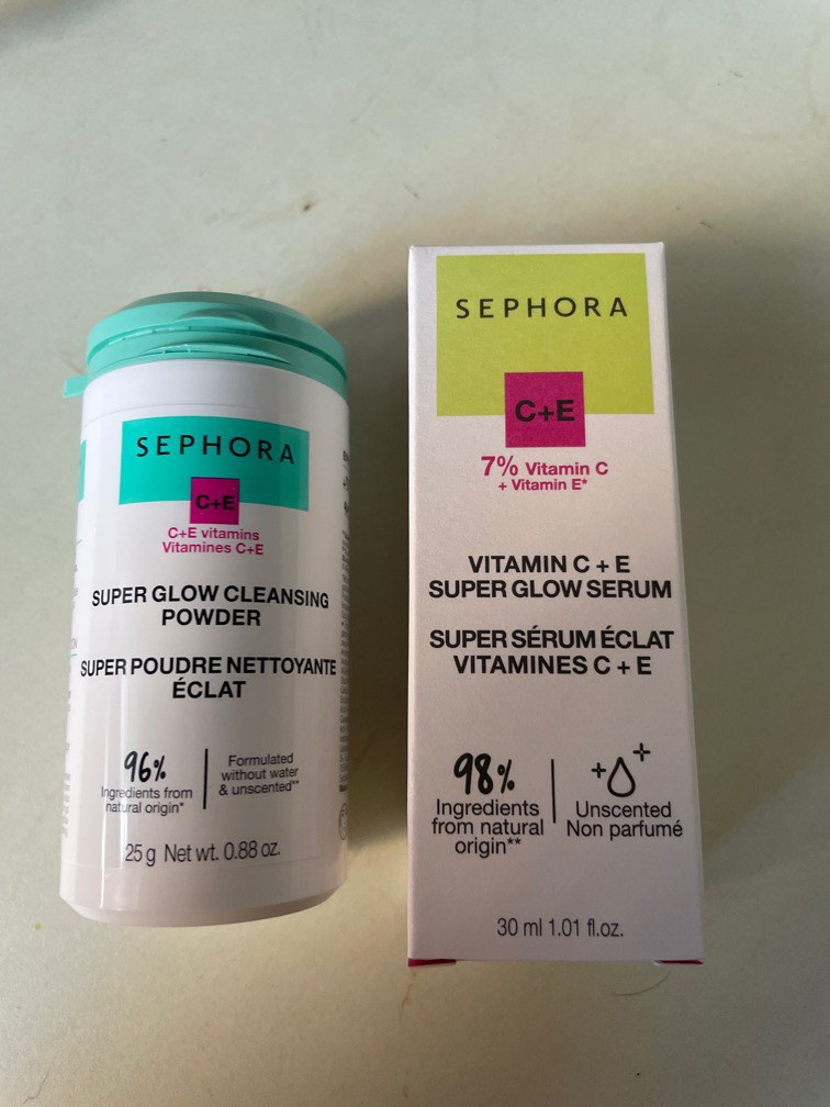 SEPHORA Super Glow Serum and Cleansing Powder, Beauty & Personal Care ...