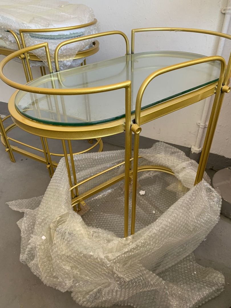 Serving/ Side Table (Glass), Furniture & Home Living, Furniture, Tables ...