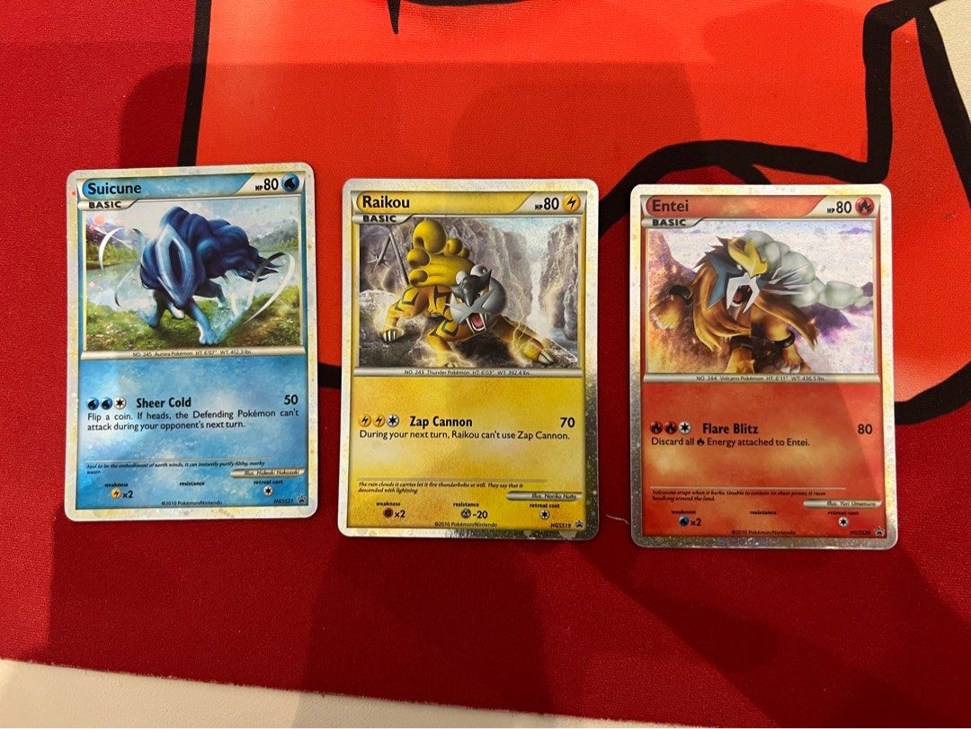 Shiny Entei, Raikou & Suicune legend promo set - Pokemon cards, Hobbies ...