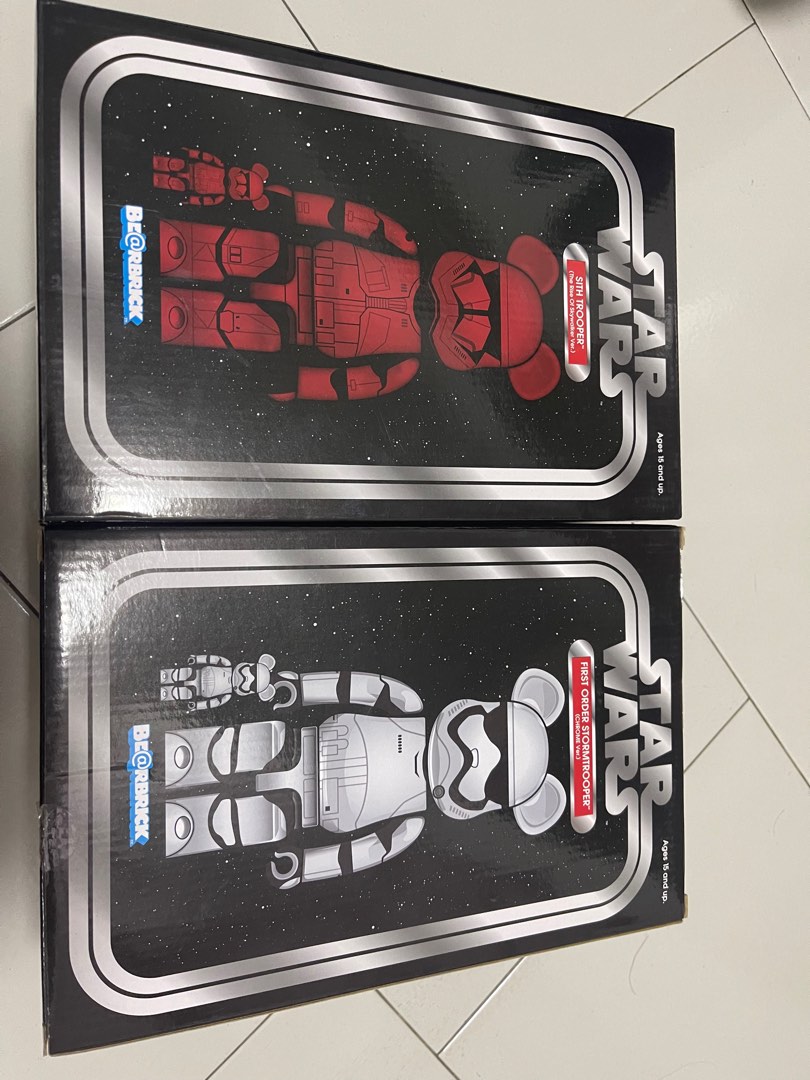 Sith Trooper & First Order Stormtrooper 400%& 100% bearbrick, Hobbies ...