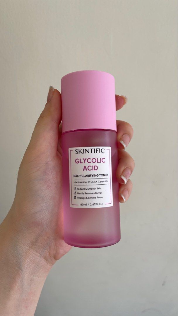 SKINTIFIC Glycolic Acid Daily Clarifying Toner, Kesehatan & Kecantikan ...