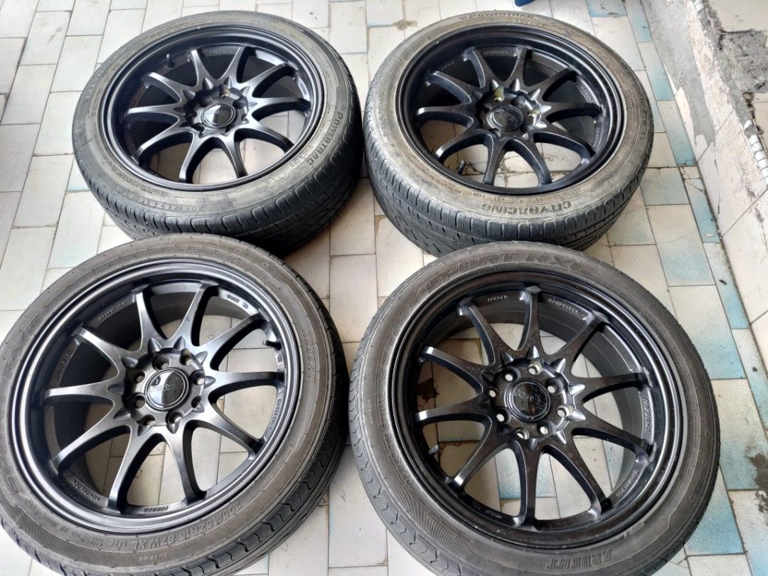 Sport Rim 16" Rays CE28 & Tayar, Auto Accessories on Carousell