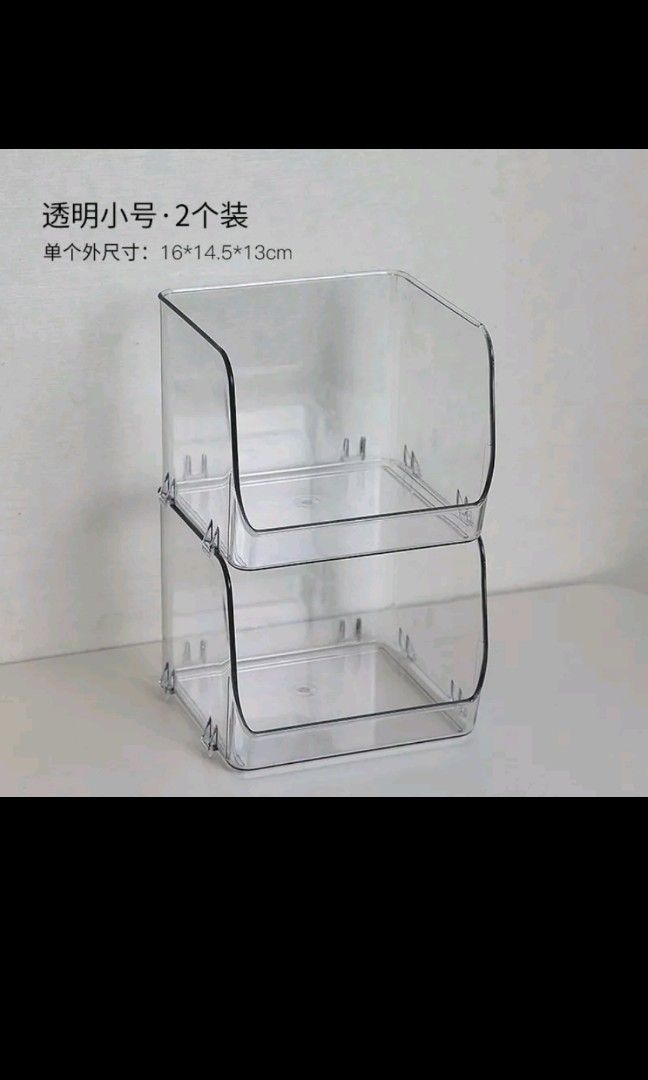Stackable Transparent Acrylic Storage Box, Furniture & Home Living ...