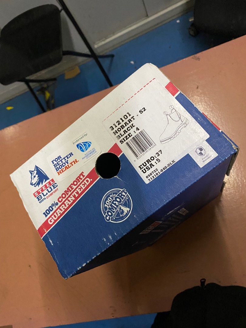 Steel blue safety boots, steel toe, Women's Fashion, Footwear, Boots on ...