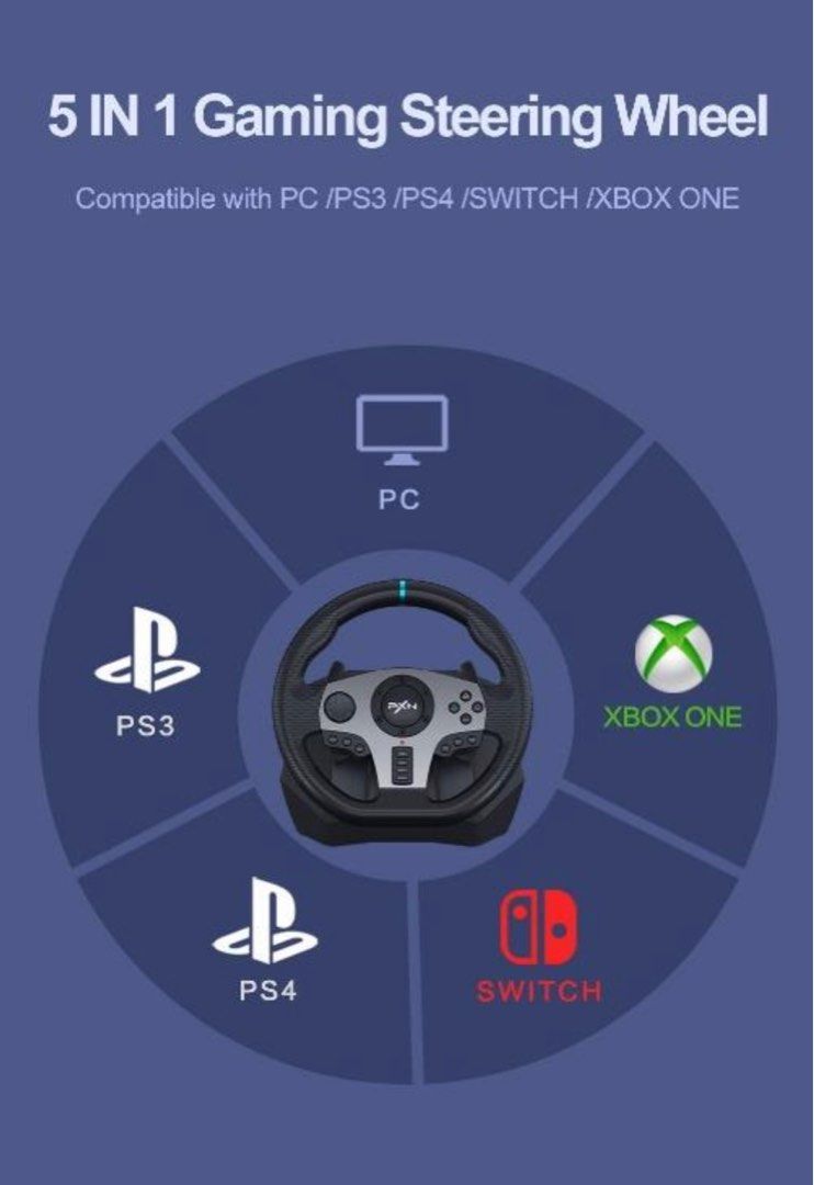 Steering Wheel pxn, Video Gaming, Video Game Consoles, Others on Carousell