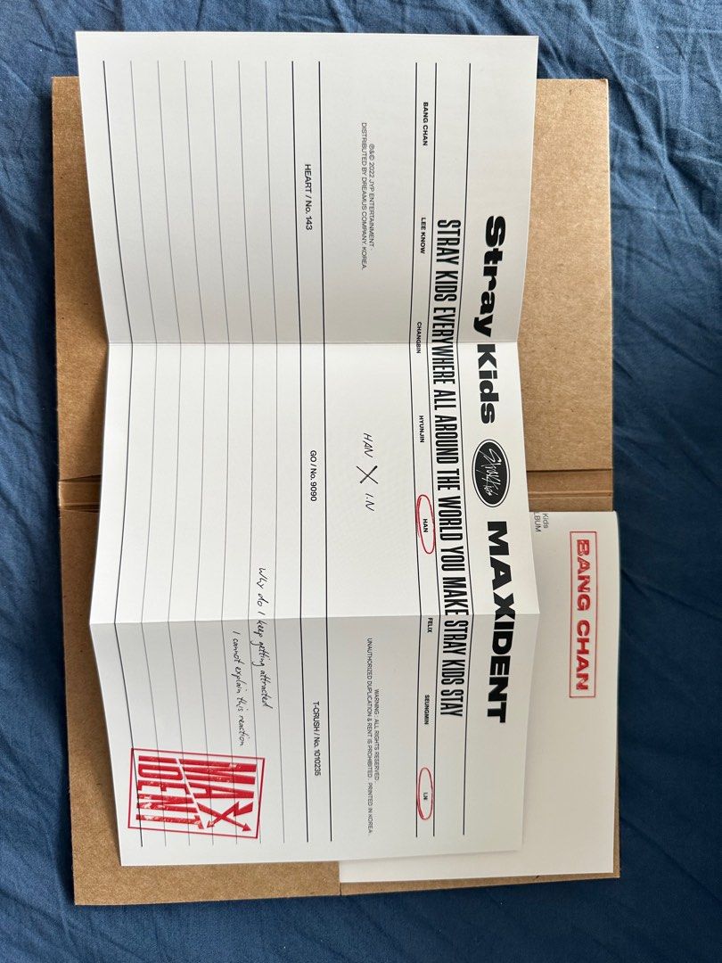 STRAY KIDS [MAXIDENT] CASE edition autographed mini album (Bang Chan ...