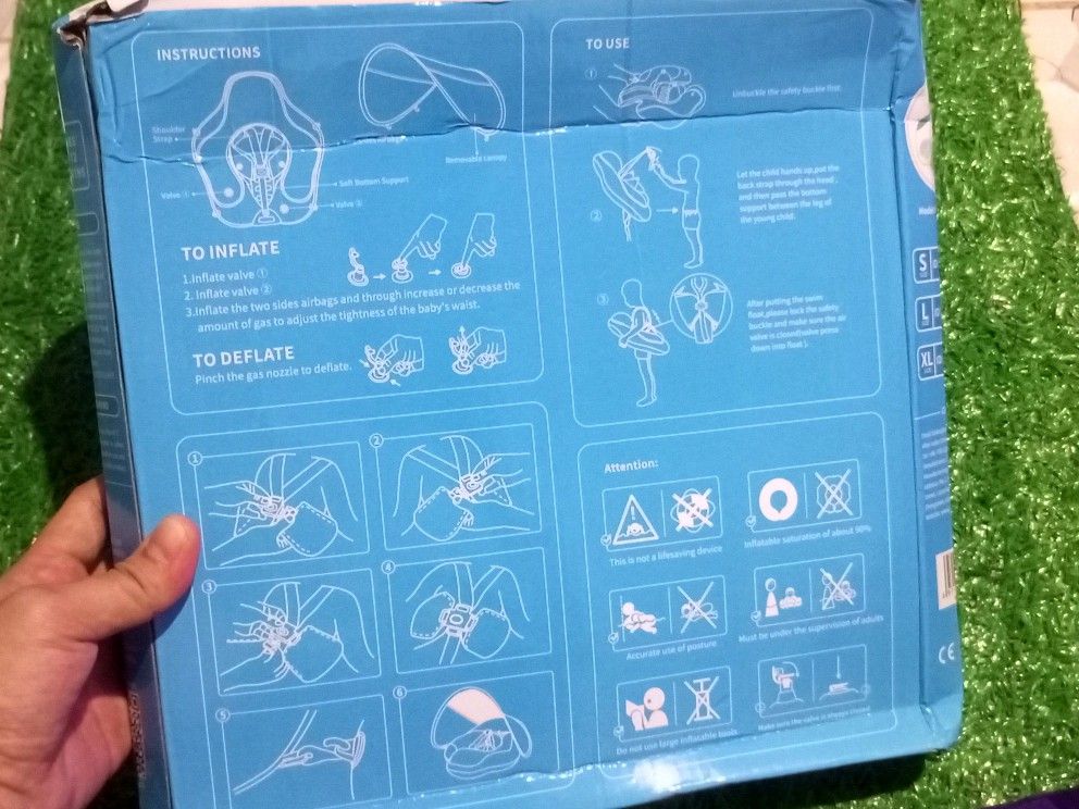 swim bobo inflatable baby kids floater with canopy on Carousell