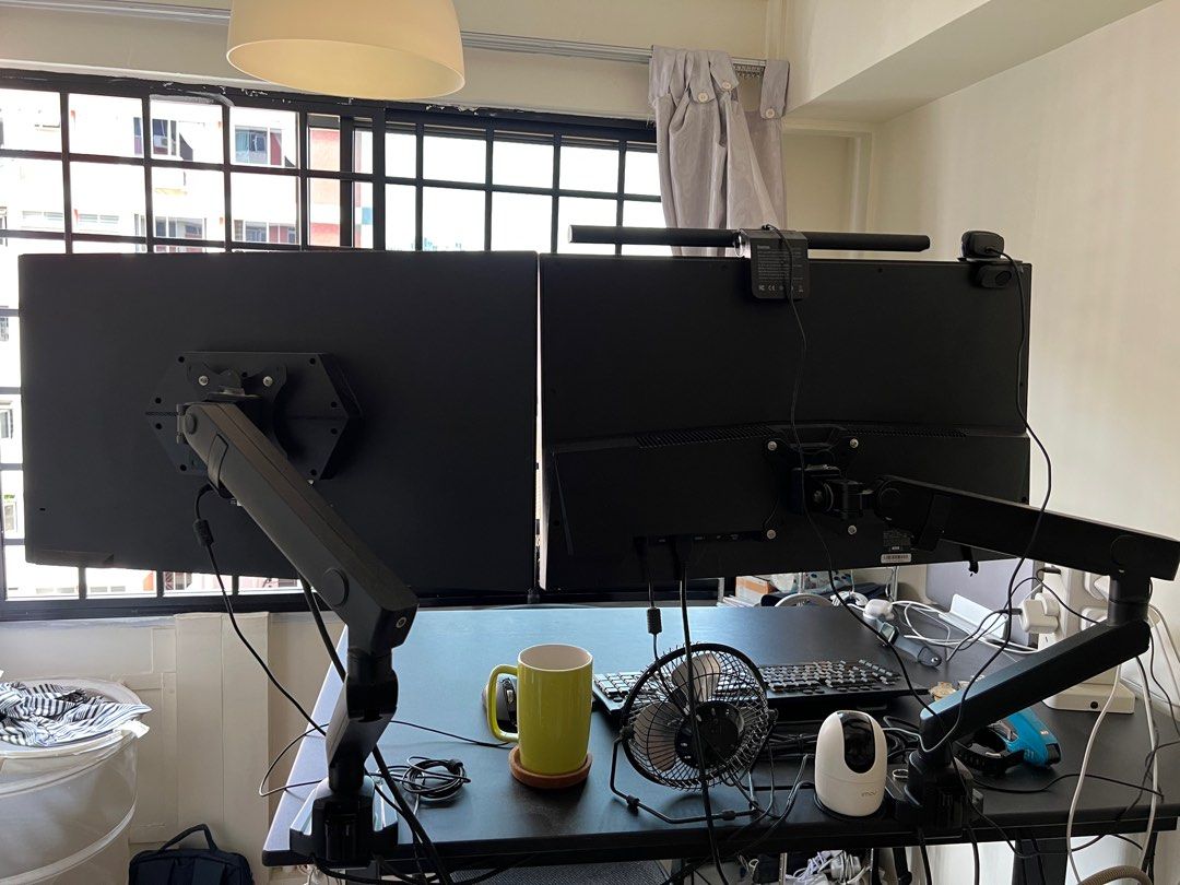 Table chair monitors and arms, Furniture & Home Living, Furniture ...